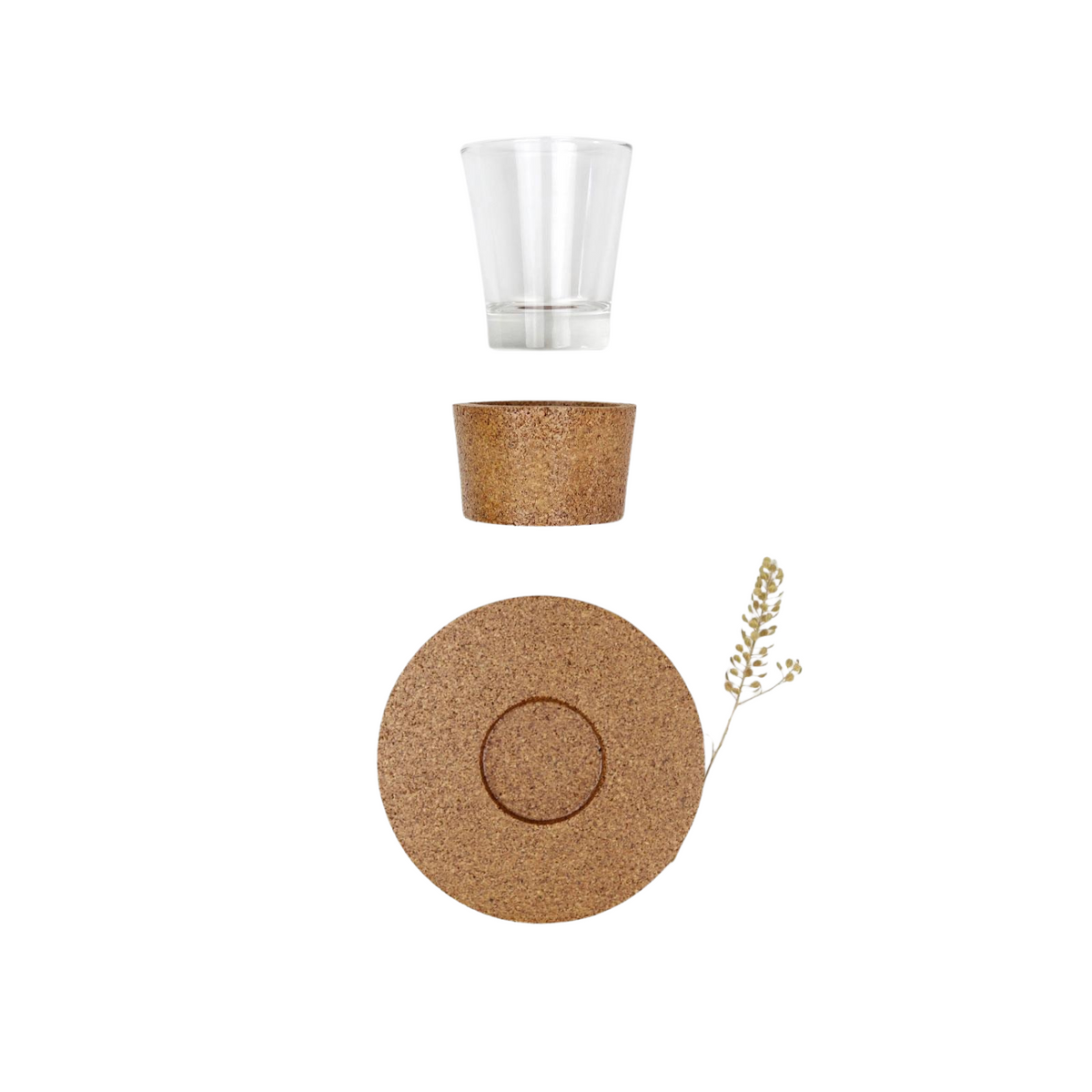 Minimal Cork Glass Coffee Cups | Portugalia Marketplace