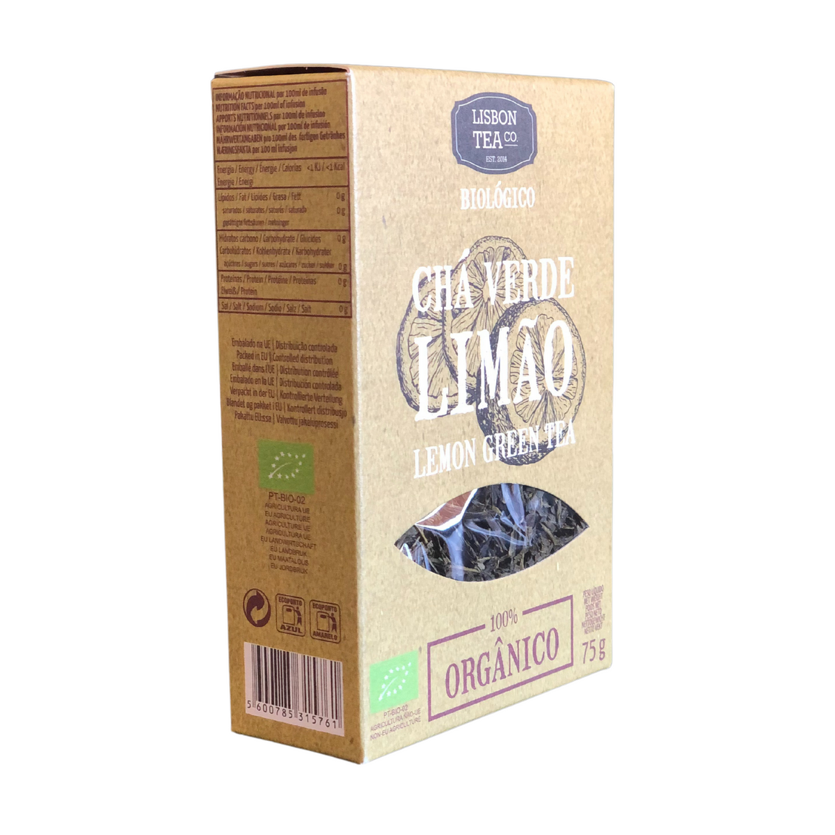 Lisbon Tea Co. Organic Lemon Green Tea - 75g | Portugalia Marketplace